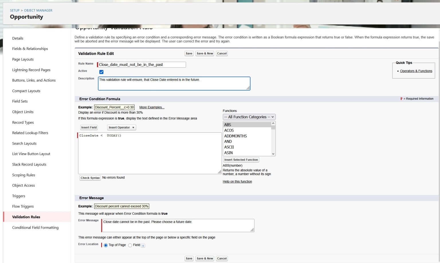 What Are Salesforce Validation Rules and How to Use Them - IntegraLogic